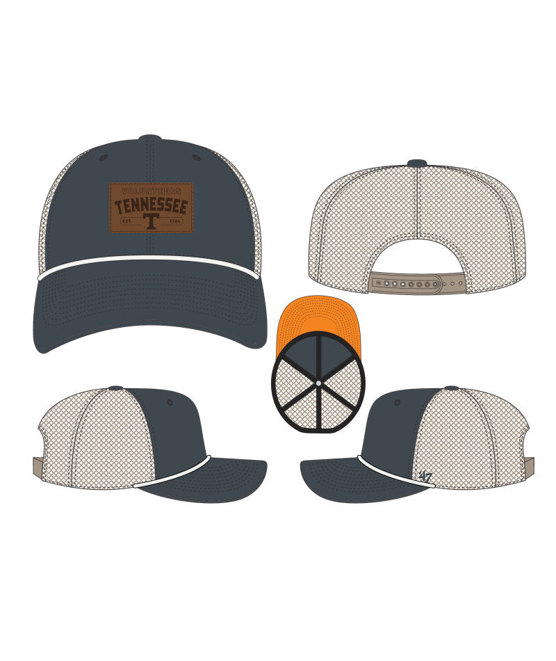 Tennessee Volunteers - Charcoal Trundle Rope Trucker 47 Brand Hat by S ...