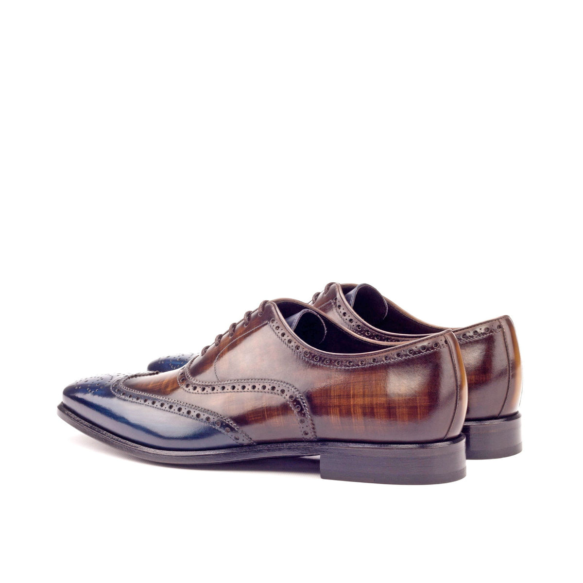 Unique Handcrafted med brown box calf + brown patina Oxford by Le Ruux ...