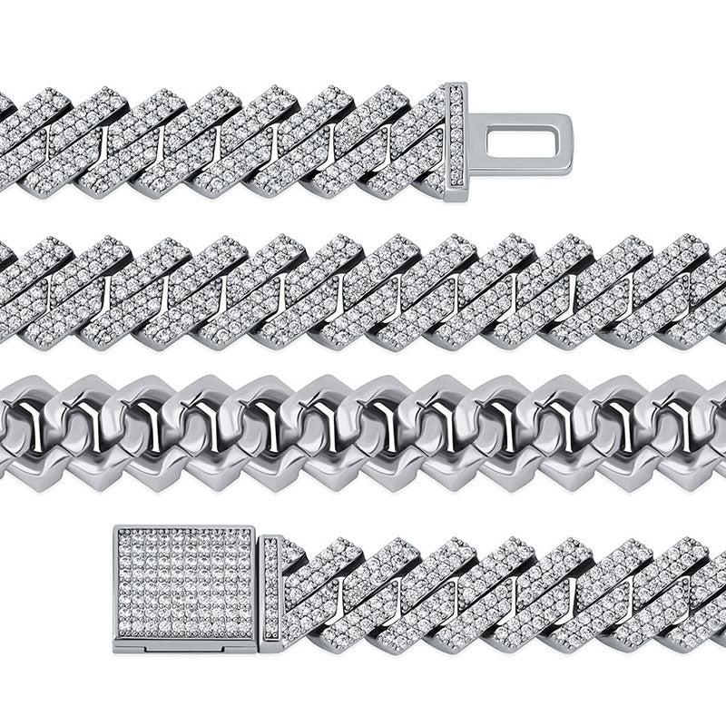 The Shining Moment III® - 15mm Iced Out Diamond Prong Cuban Link Chain ...